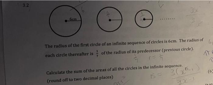 Solved The radius of the first circle of an infinite | Chegg.com