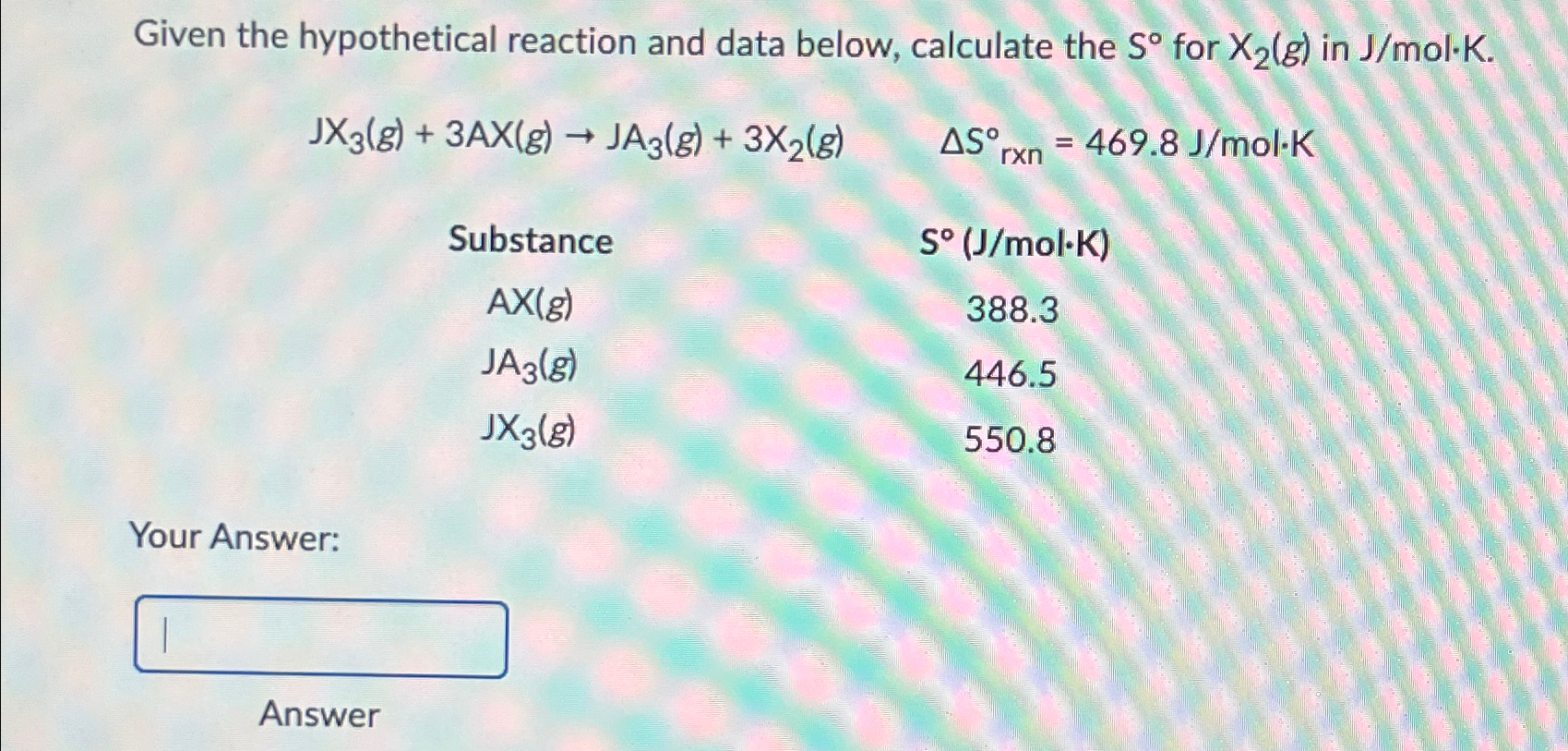 Given the hypothetical reaction and data below, | Chegg.com