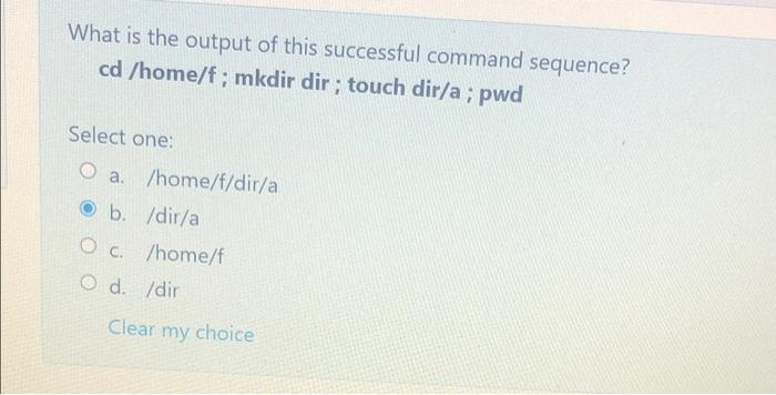 Solved What is the output of this successful command | Chegg.com