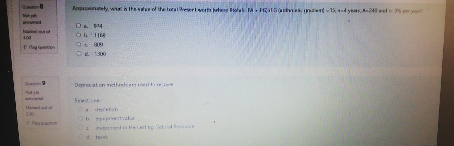 Solved Approximately, what is the value of the total Present | Chegg.com