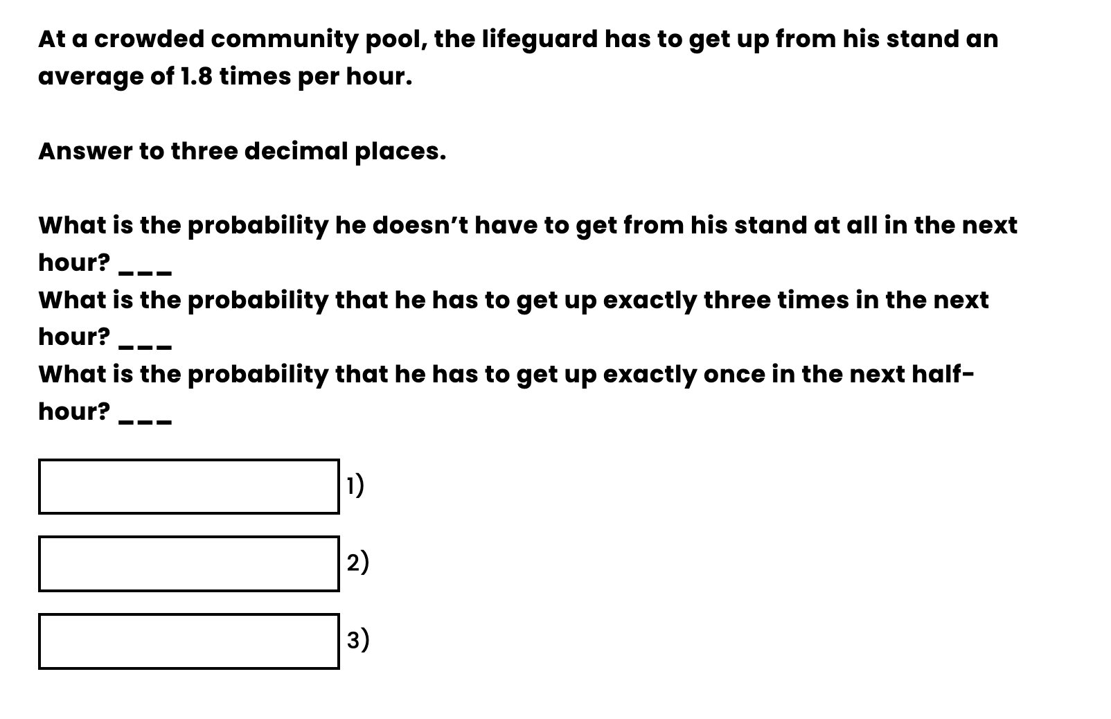 Solved At a crowded community pool, the lifeguard has to get | Chegg.com