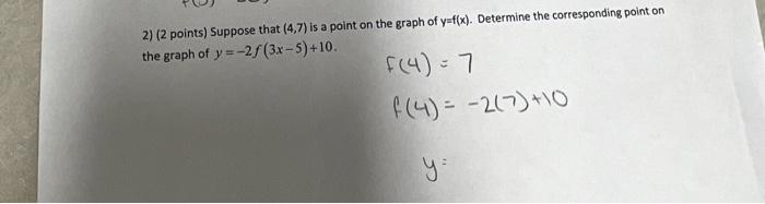 Solved 2) (2 points) Suppose that (4,7) is a point on the | Chegg.com