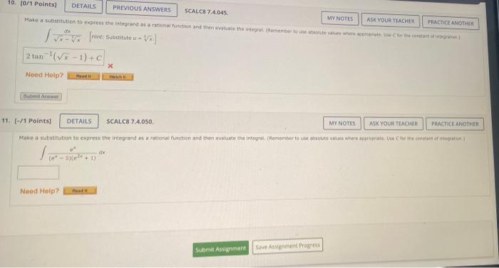 10. 0/1 Points DETAILS PREVIOUS ANSWERS SCALC8 | Chegg.com