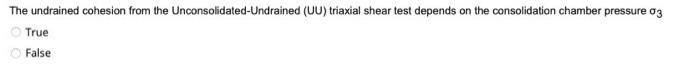 Solved The undrained cohesion from the | Chegg.com