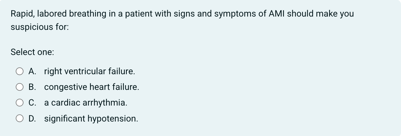 Solved Rapid, labored breathing in a patient with signs and | Chegg.com