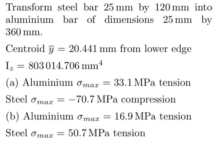 Solved An aluminum [E=70GPa] bar is bonded to a steel | Chegg.com