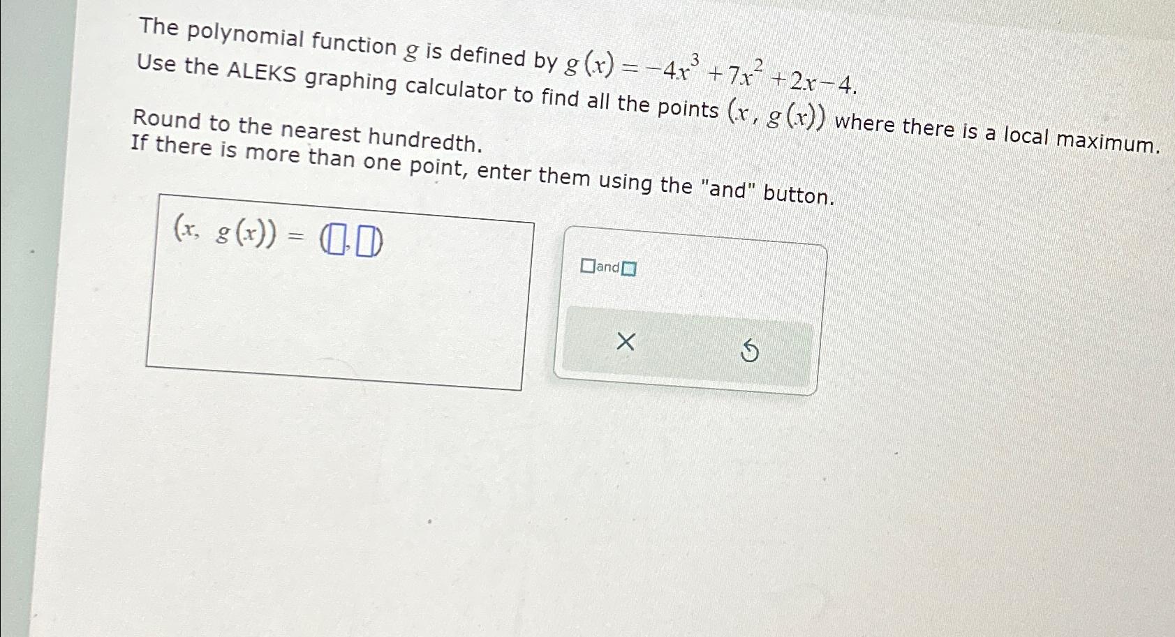 Solved The polynomial function g ﻿is defined by | Chegg.com