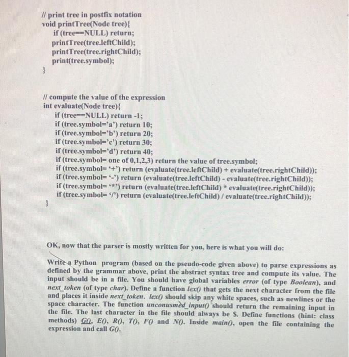 Solved Assignment #4 Parser Application, part II To be done | Chegg.com