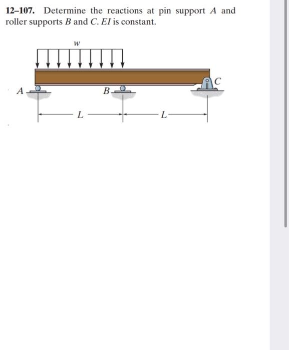Solved 12 107 Determine The Reactions At Pin Support A And