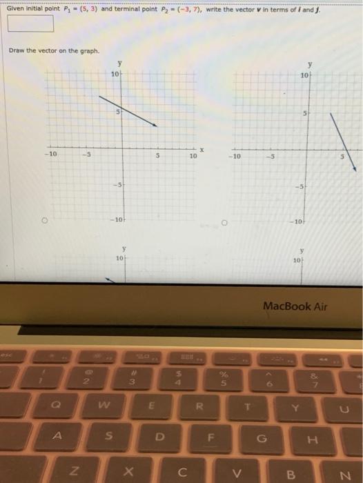 Solved Given initial point P,- (5.3) and terminal point P - | Chegg.com