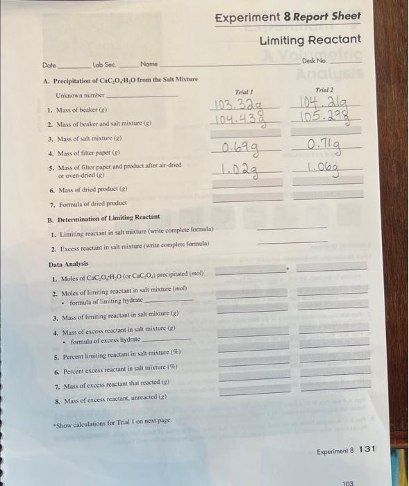 Solved please fill in the missing blanks (the blanks that | Chegg.com