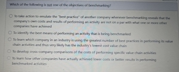 Solved Which of the following is not one of the objectives | Chegg.com