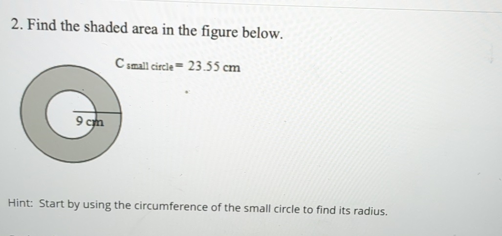 Solved Find the shaded area in the figure below.Hint: Start | Chegg.com