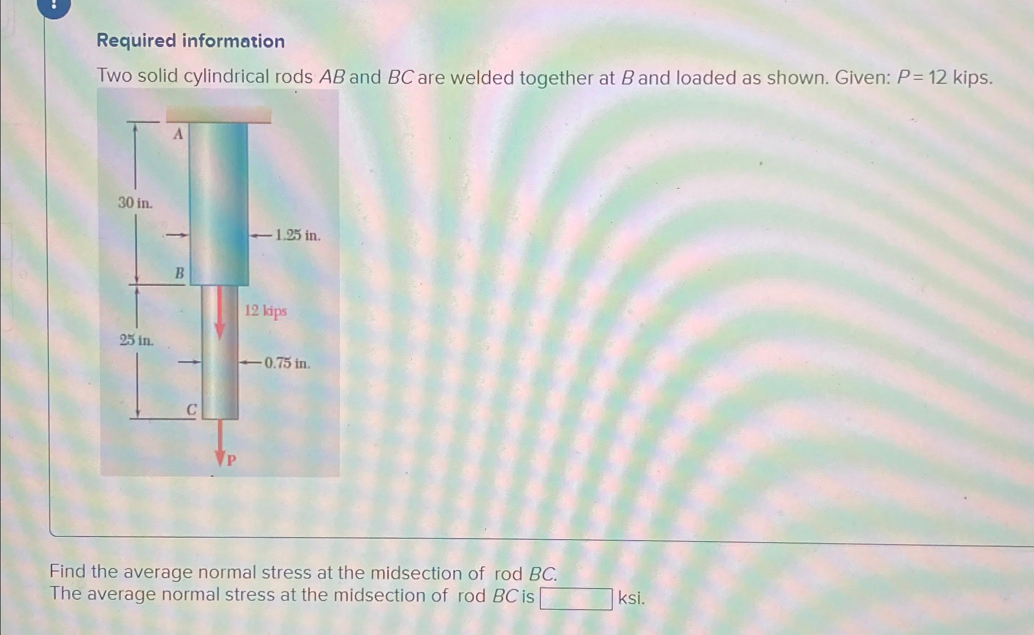 Solved Required information\\nTwo solid cylindrical rods AB | Chegg.com