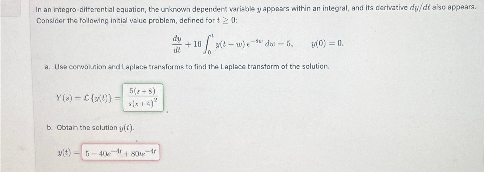 Solved In an integro-differential equation, the unknown | Chegg.com