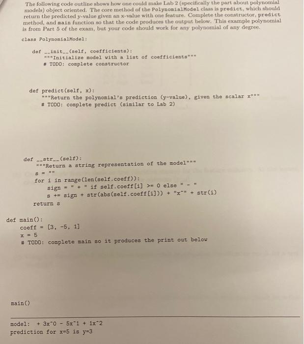 Solved The following code outline shows how one could make | Chegg.com