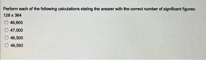 Solved Perform each of the following calculations stating | Chegg.com