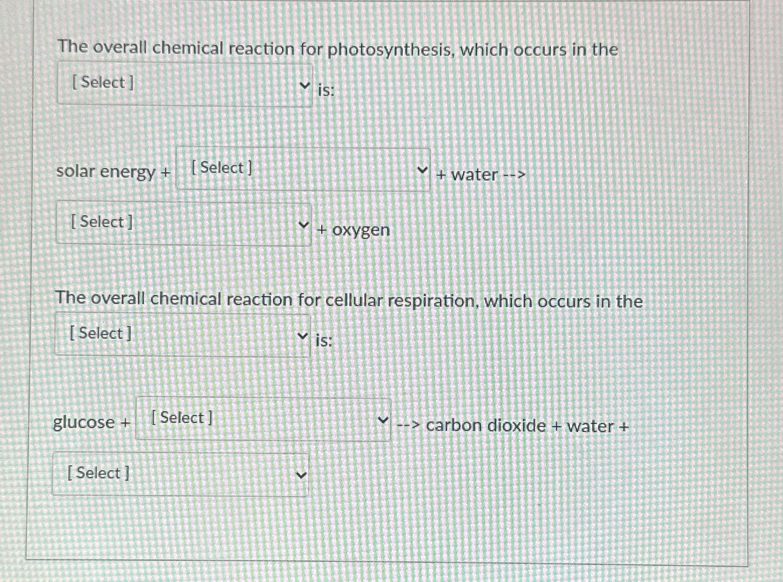 Solved The overall chemical reaction for photosynthesis, | Chegg.com