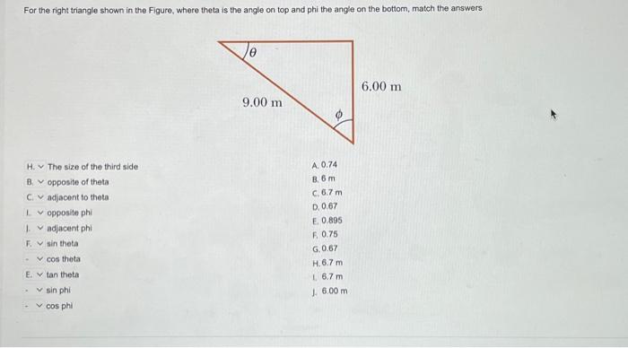 Solved For the right triangle shown in the Figure, where | Chegg.com