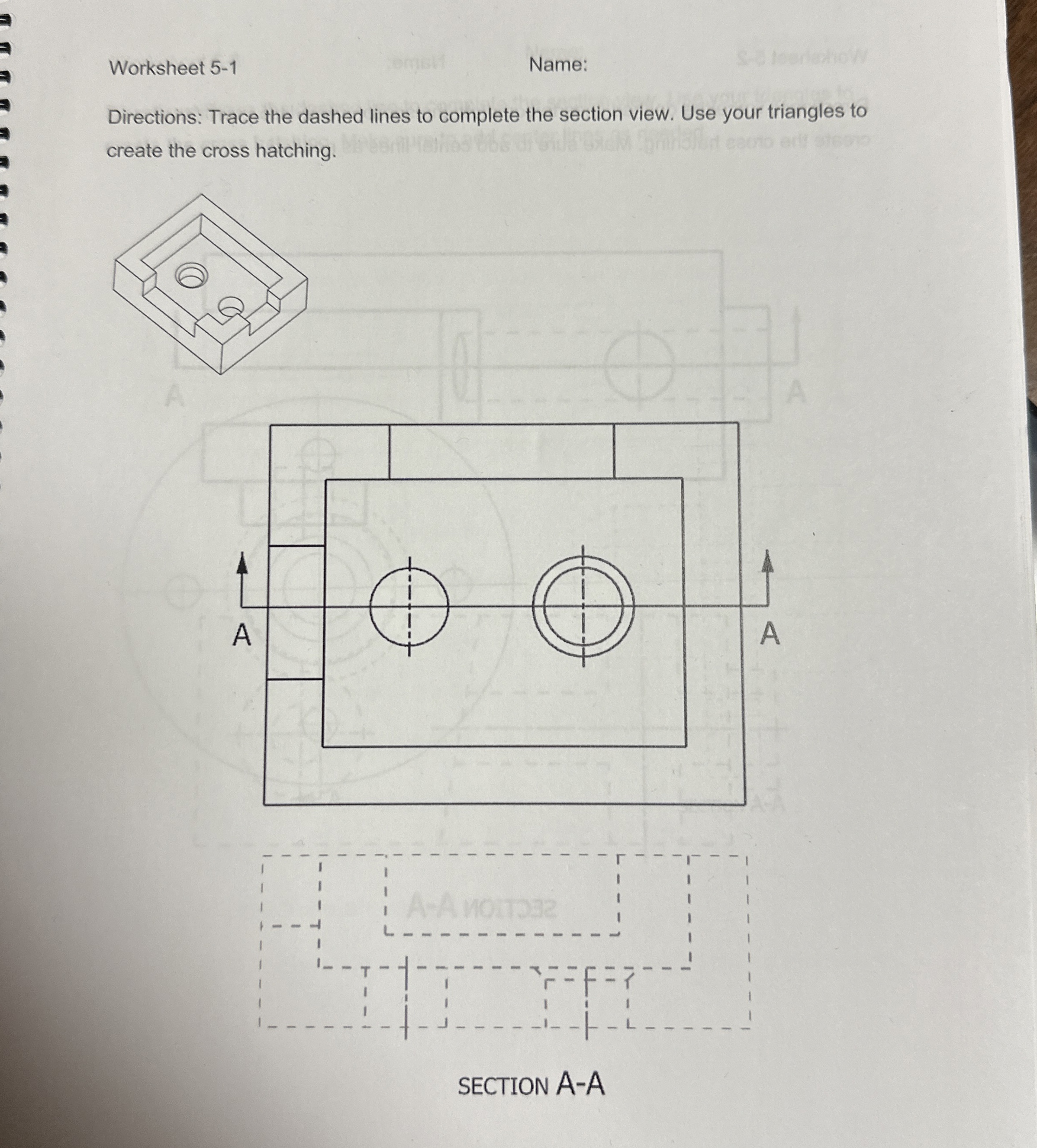 Solved Worksheet 5-1Name:Directions: Trace the dashed lines | Chegg.com