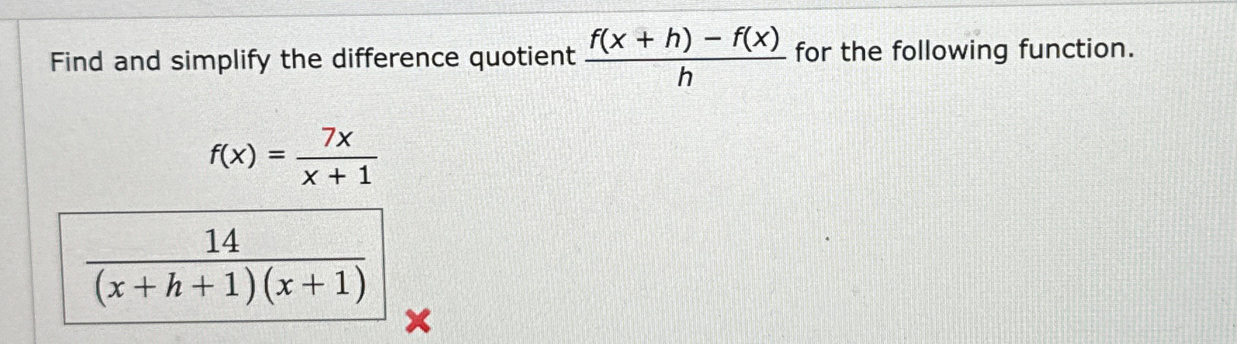 Solved Find and simplify the difference quotient | Chegg.com