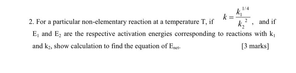 Solved For a particular non-elementary reaction at a | Chegg.com