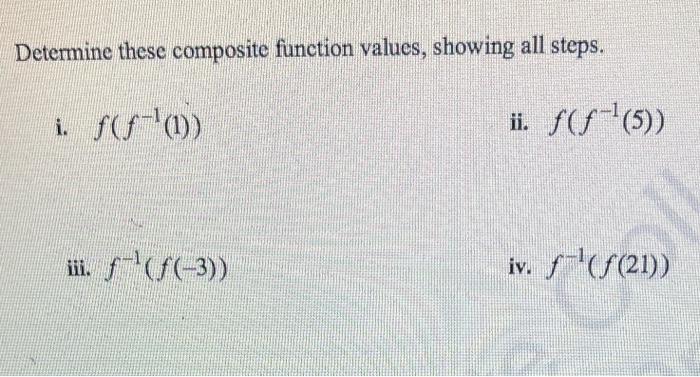 Solved Determine these composite function values, showing | Chegg.com