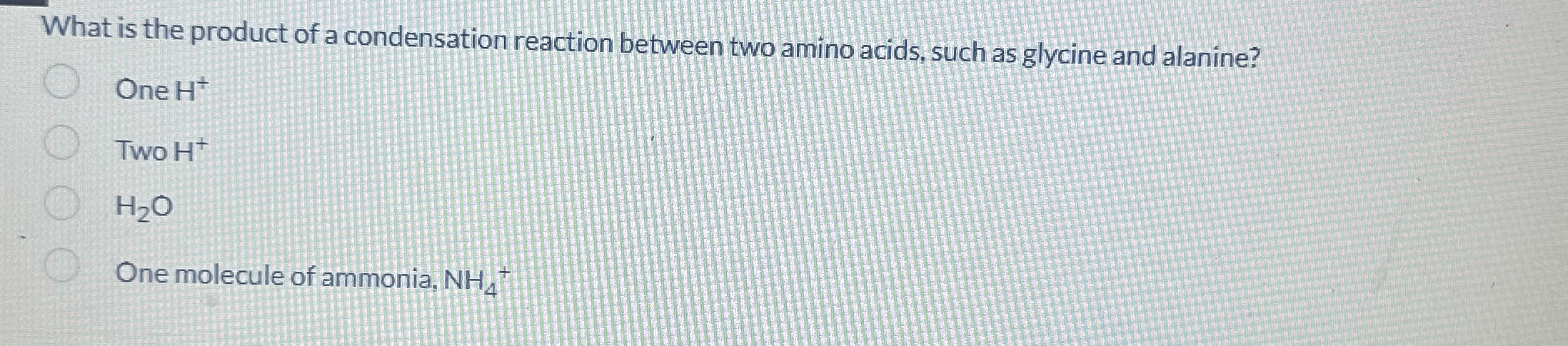 Solved What is the product of a condensation reaction | Chegg.com
