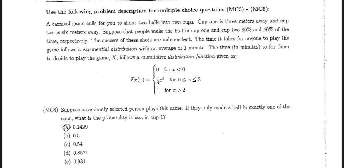 Solved Use the following problem description for multiple | Chegg.com