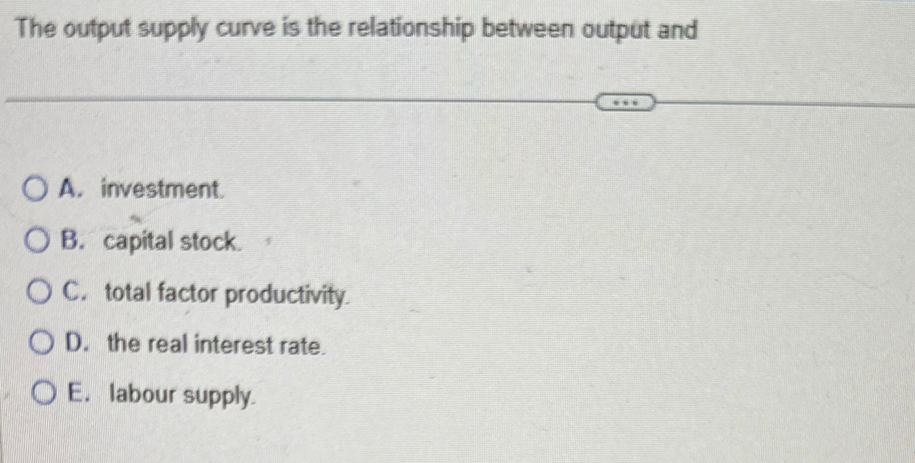 Solved The output supply curve is the relationship between | Chegg.com