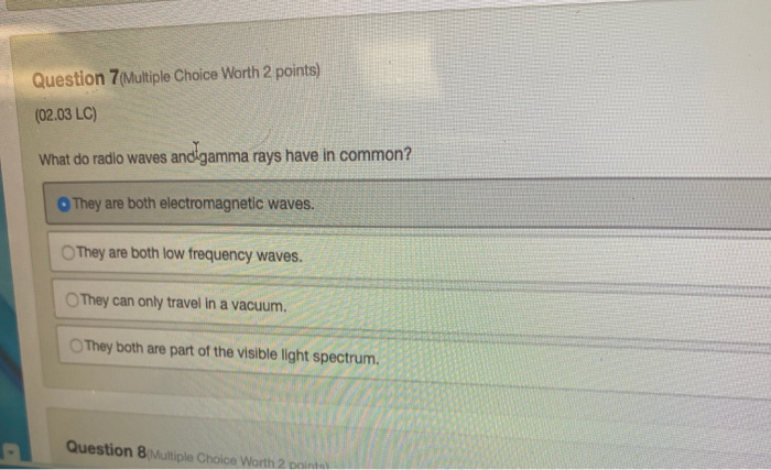 Solved Question 7(Multiple Choice Worth 2 points) (02.03 LC) | Chegg.com