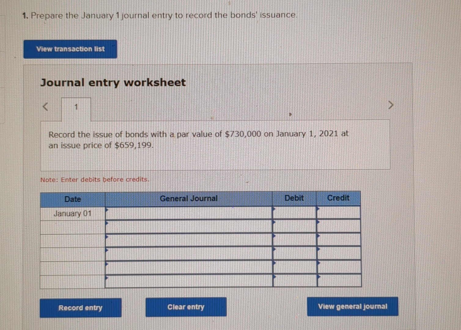Solved Prepare the January 1 ﻿journal entry to record the | Chegg.com