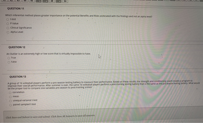 Solved 50 QUESTION 11 Which inferential method places | Chegg.com