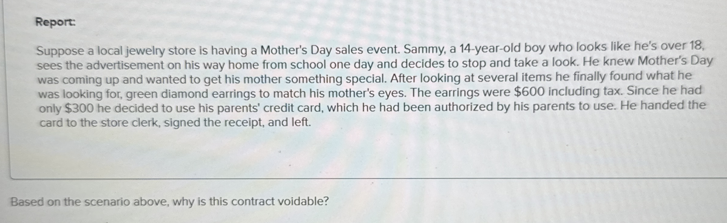 Solved Report:Suppose a local jewelry store is having a | Chegg.com