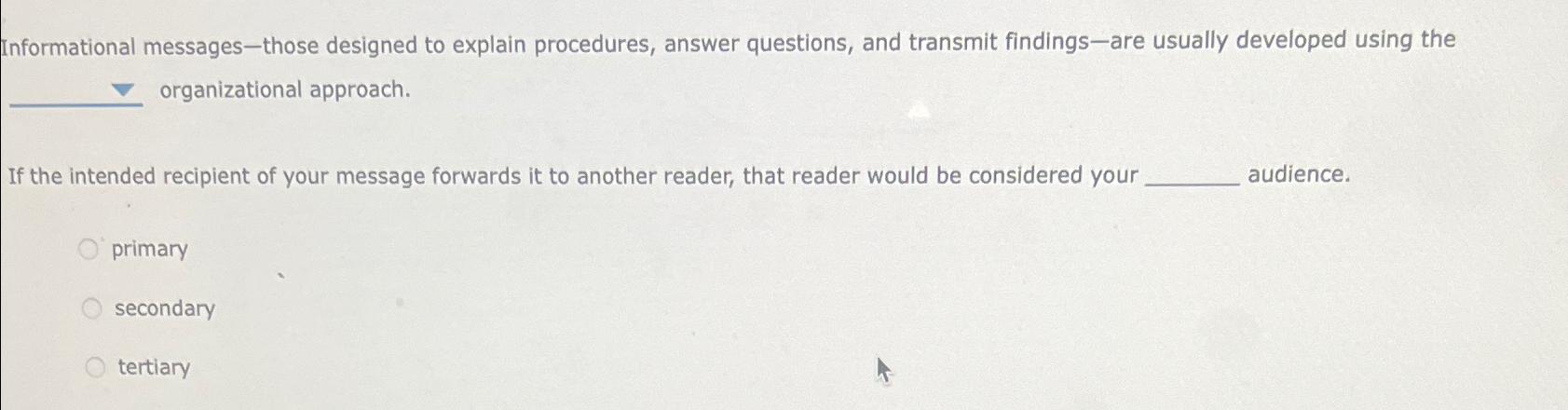 Solved Informational messages-those designed to explain | Chegg.com