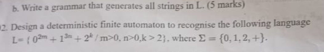 Solved HANDWRITTEN SOLUTION PLEASEDesign a deterministic | Chegg.com