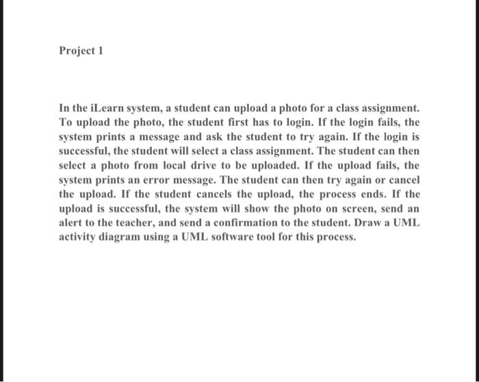 Solved Project 1 In the iLearn system, a student can upload | Chegg.com