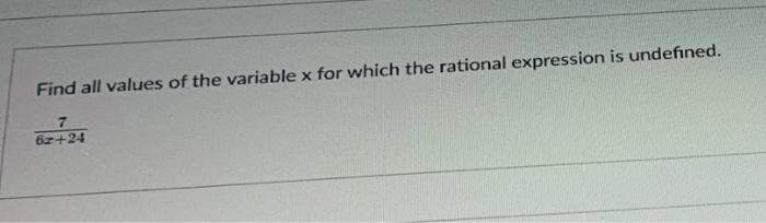 Solved Find all values of the variable x for which the | Chegg.com