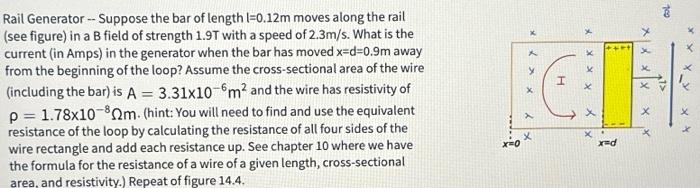 Solved Rail Generator - Suppose the bar of length l=0.12 m | Chegg.com