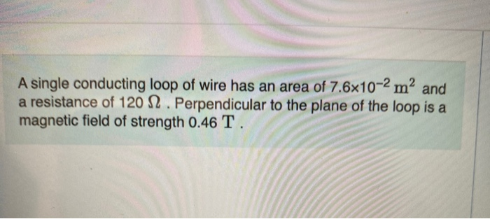 Solved A single conducting loop of wire has an area of | Chegg.com
