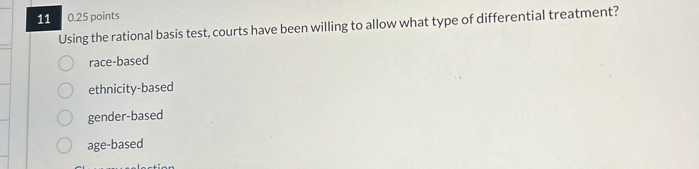 Solved 110.25 ﻿pointsUsing the rational basis test, courts | Chegg.com