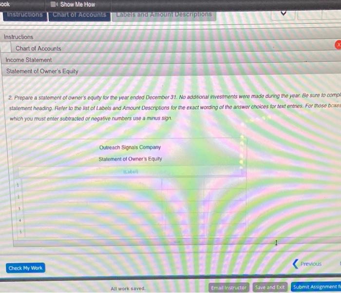 Solved Instructions Chart of Accounts Labels and Amount | Chegg.com