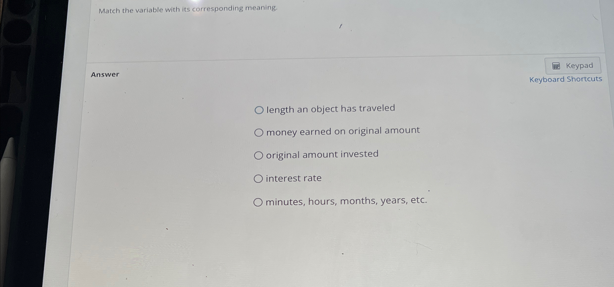 Solved Match the variable with its corresponding | Chegg.com