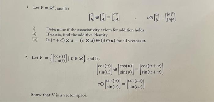 Solved 1. Let V=R2, and let | Chegg.com