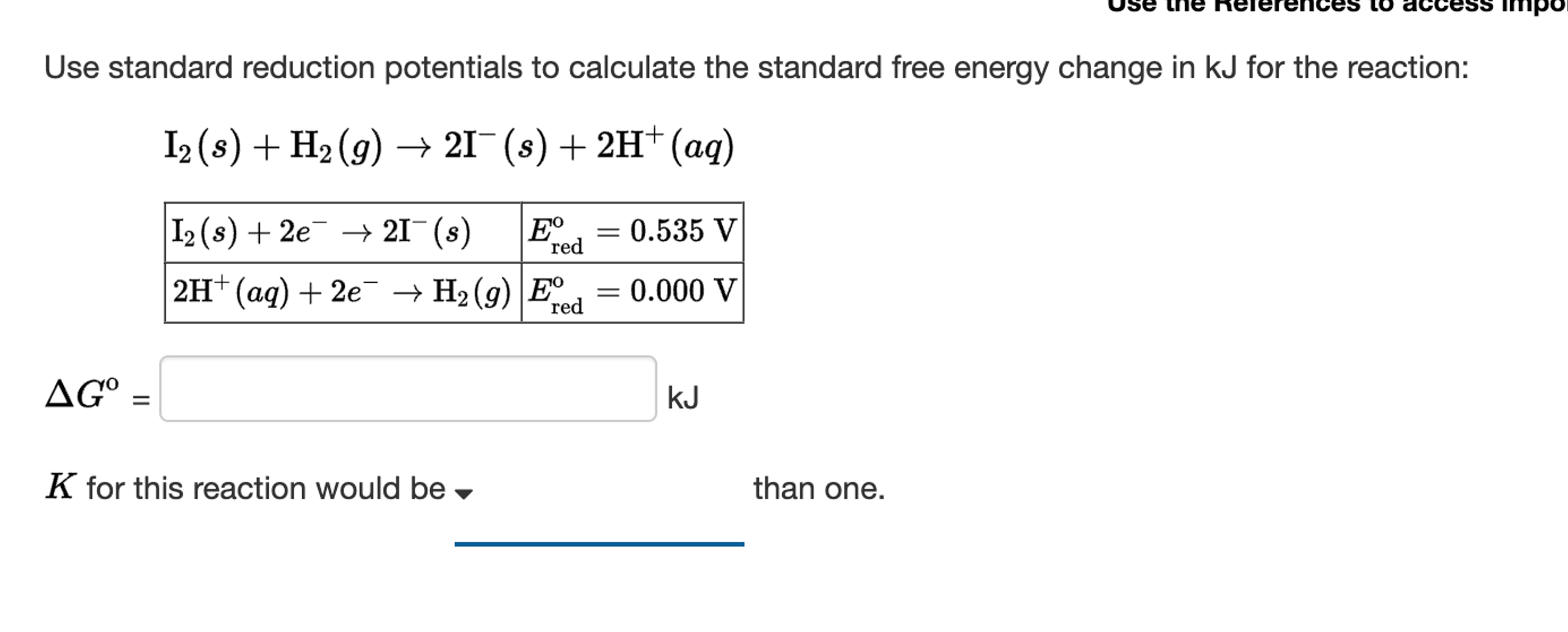 Solved Use standard reduction potentials to calculate the | Chegg.com