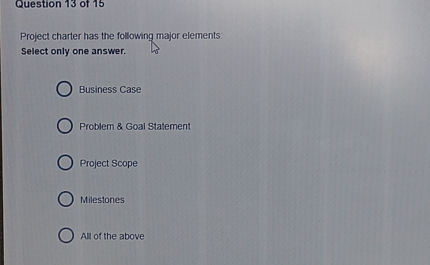 Solved Question 13 ﻿of 15Project charter has the following | Chegg.com