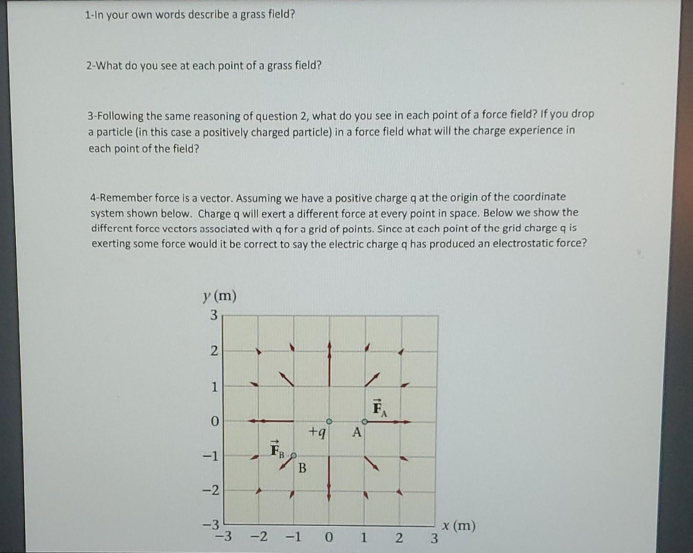 Solved 1-In your own words describe a grass field? 2-What do | Chegg.com