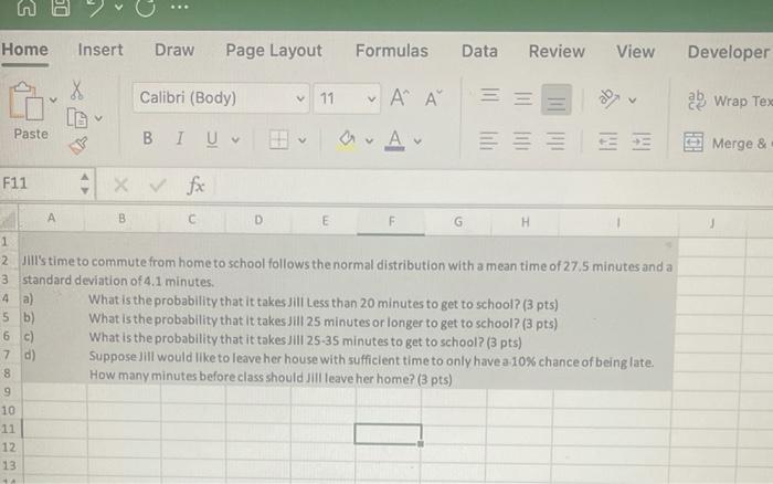 Solved Home Insert Draw Page Layout Formulas Data Review | Chegg.com