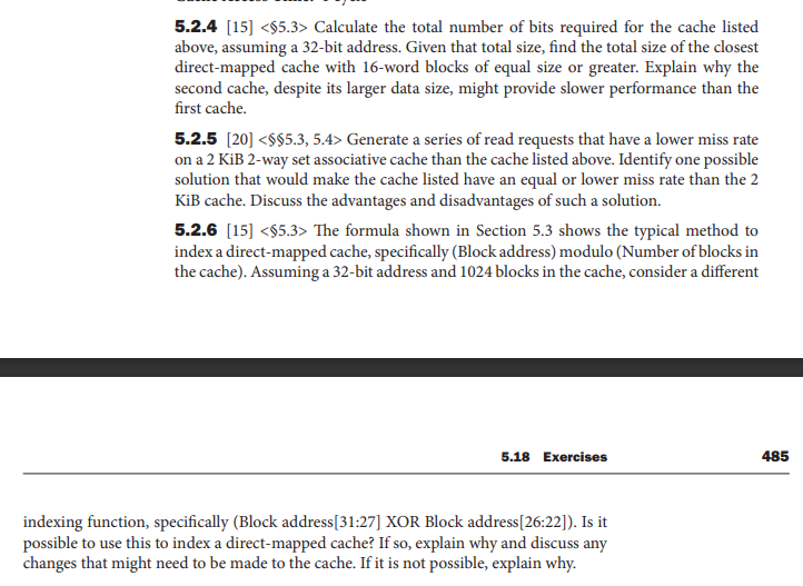 Solved 5.2.4 [15] ﻿Calculate the total number of bits | Chegg.com