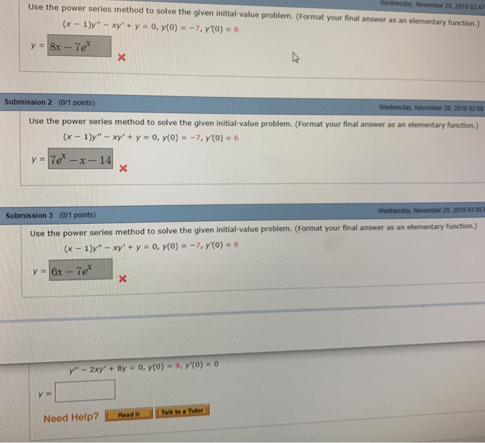 Solved Wednesday, November 20, 2019 02 47 Use the power | Chegg.com